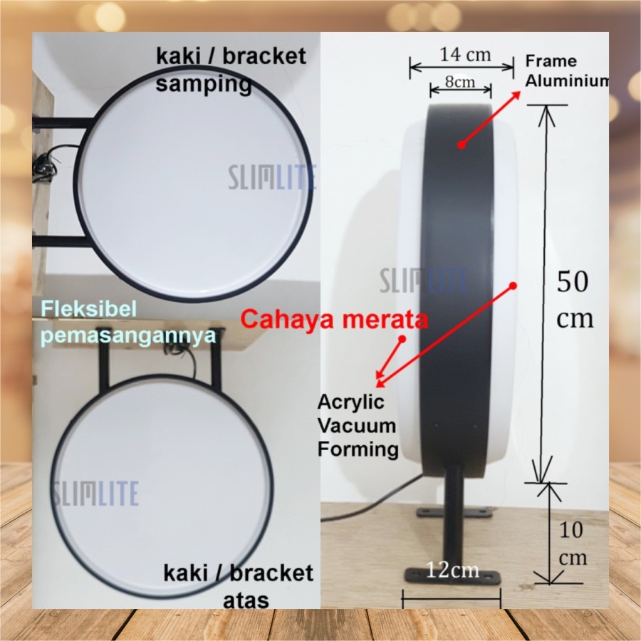 Jual Neon Box bulat Ø50cm 2sisi/Capsule Light RF80 VF-2s Ø50cm POLOS ...
